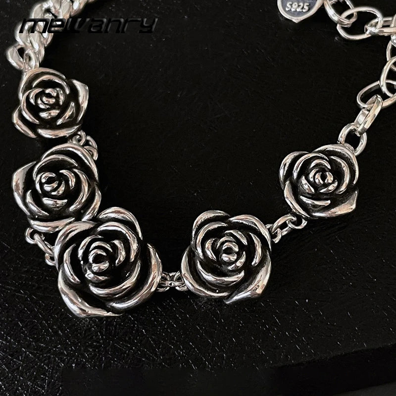 Mewanry Rose Flower Bracelets Vintage Party Jewelry for Women Couples ...